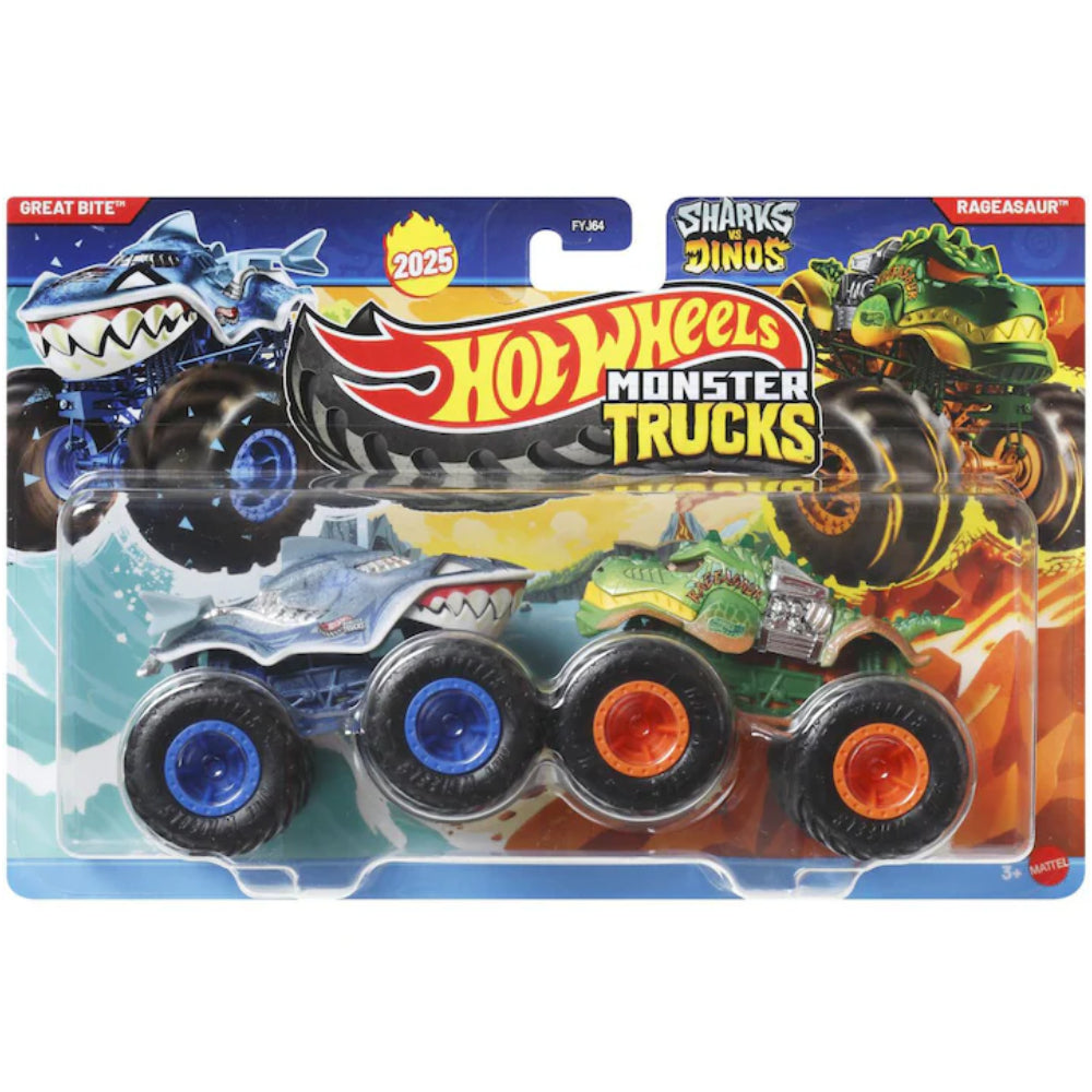 Set 2 Masini Hot Wheels Monster Truck - Great Bite si Rageasaur, Scara