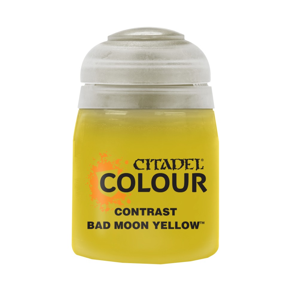Vopsea Warhammer Contrast Paint - Bad Moon Yellow ━ Red Goblin