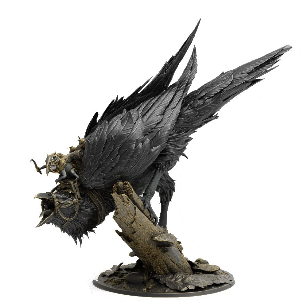 Miniatura Elemental Beacon - Mounted Raven with Mouse