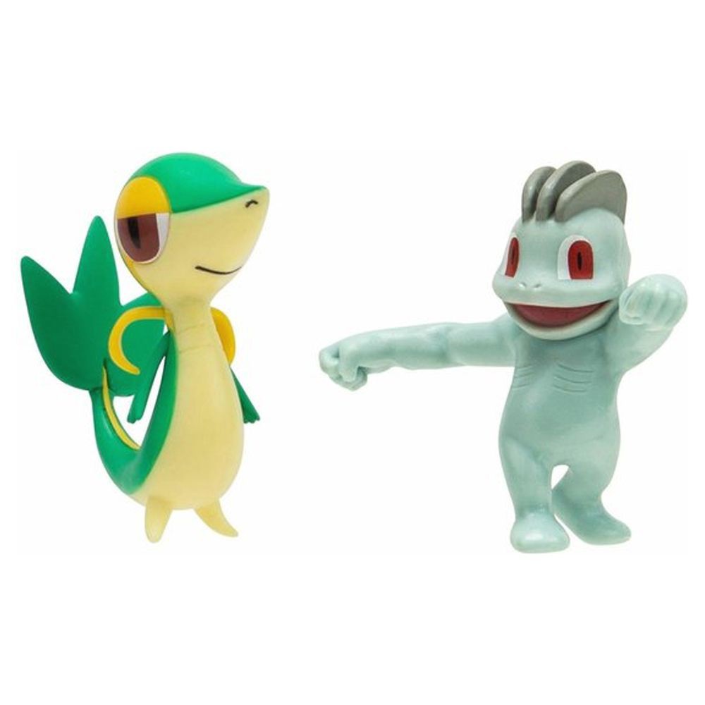 Set 2 Mini Figurine Pokemon - Machop & Snivy ━ Red Goblin