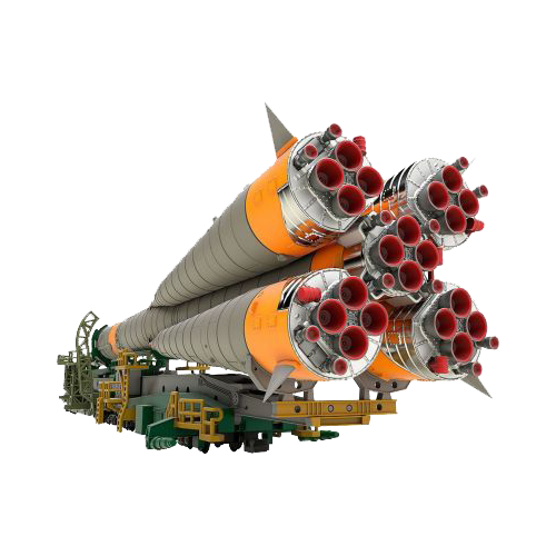 Figurina: Soyuz Rocket & Transport Train Plastic Model Kit