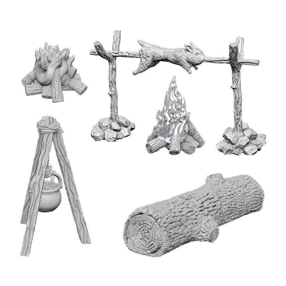 Miniaturi Nepictate Pathfinder Camp Fire & Sitting Log