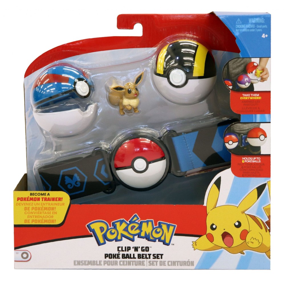 Set Pokemon Trainer Belt si 2 Pokeballs + 1 Figurina 5 cm